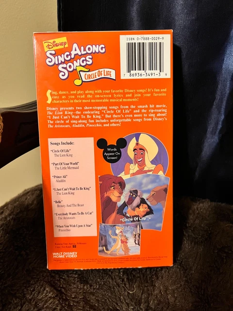 DISNEYS SING ALONG Songs The Lion King: Circle of Life (VHS, 1994) RARE ...