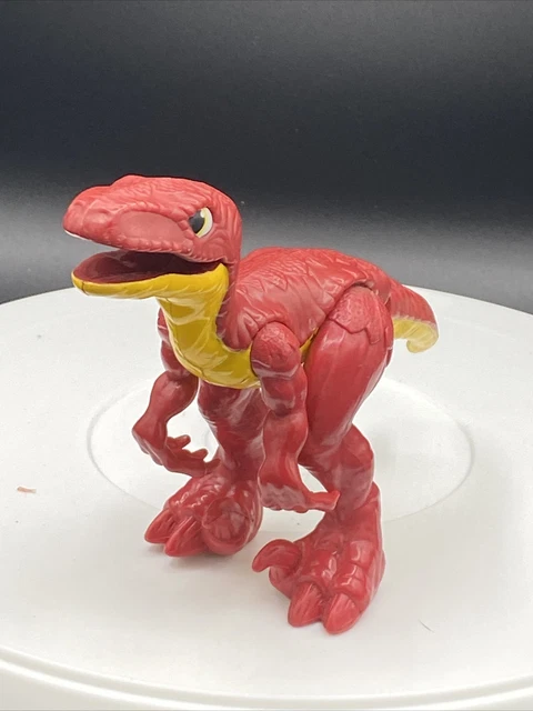 MATTEL IMAGINEXT RED and Yellow Raptor Poseable Dinosaur Toy Figure ...