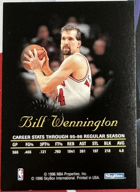 1996-97 BILL WENNINGTON Skybox autographics voiture Chicago Bulls EUR ...