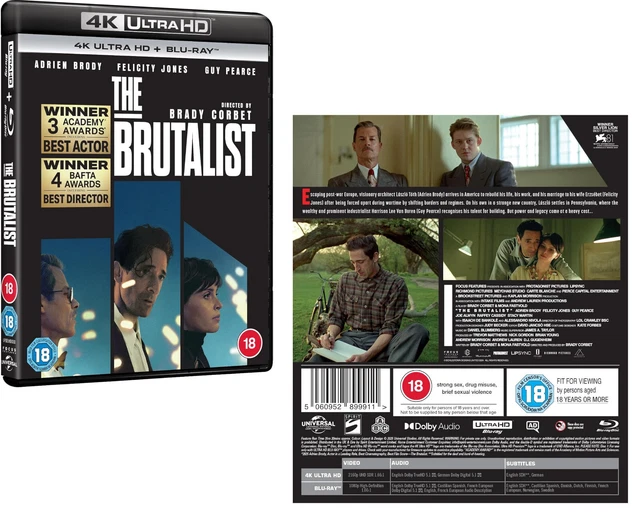 THE BRUTALIST (2024): Adrien Brody, Felicity Jones NEW Eu RgFree 4K + BLU-RAY sp $69.50 ...