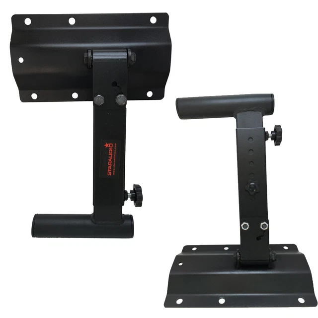 SOLID-STEEL PIN SERVES Safety-Stop Mount Speaker Bracket Stands-Dual ...