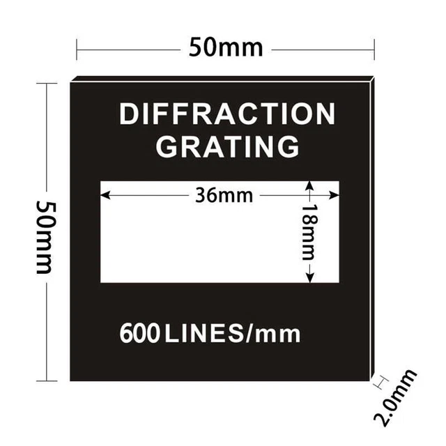 OPTICAL TEACHING DIFFRACTION Grating Glass 50X50mm for ...