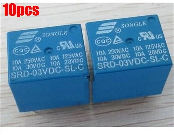 10PCS MINI 3V Dc Songle Power Relay SRD-3VDC-SL-C Pcb Type kh EUR 5,16 ...