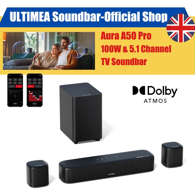 5.1CH SOUND BAR w/Dolby Atmos, Subwoofer Surround Sound System for TV Speakers £119.99 - PicClick UK