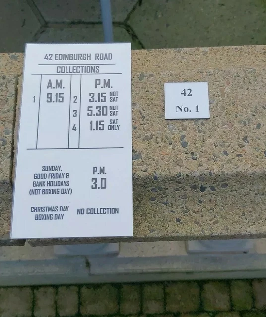 ROYAL MAIL EIIR Post Box Door Insert Sign Collection Time plate ...