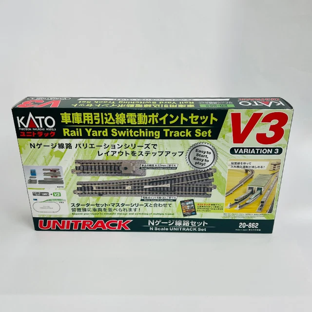 KATO N SCALE UNITRACK V3 Rail Yard Set with Electric Turnout 20-862 ...