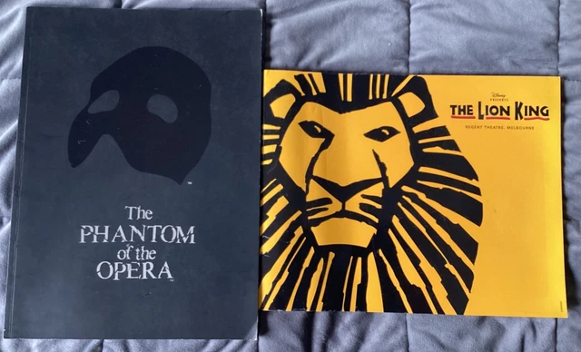 THE PHANTOM OF the Opera and The Lion King Theatre Program souvenir ...