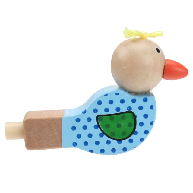 WOODEN CARTOON BIRD Whistle Toy Educational Music Instrument Sounds Toy ...
