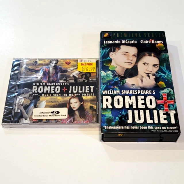 WILLIAM SHAKESPEARE'S ROMEO + Juliet Soundtrack/VHS Tape Bundle *BRAND ...