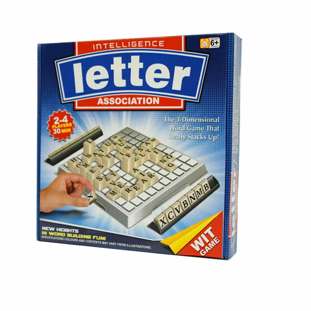 NEW 3D SCRABBLE Letter Association Board Game Kids Word Game Crosswords ...