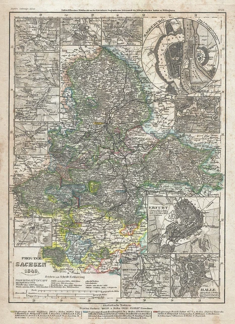 CARTE DE LA Province De Saxe, Allemagne 1849 EUR 102,55 - PicClick FR