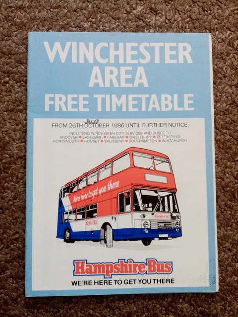 HAMPSHIRE BUS 1986 Bus Timetable & Route Map - Basingstoke Area ...