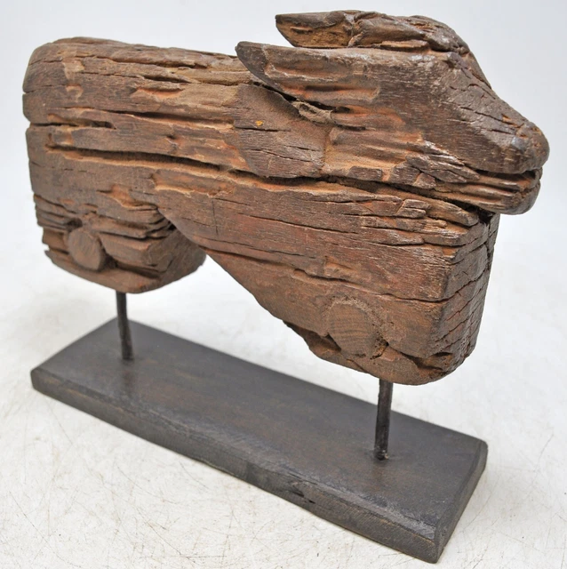 ANTIQUE WOODEN COW Bull Figurine Original Old Fine Hand Carved £79.42 ...