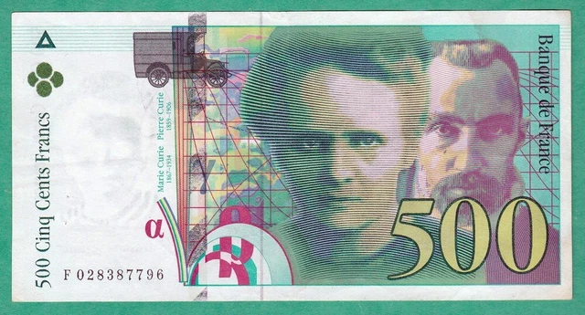 BILLET DE 500 Francs Pierre Et Marie Curie - 1994 EUR 7,00 - PicClick FR