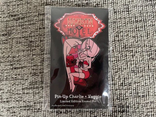 RARE HAZBIN HOTEL Pin Up Charlie + Vaggie Enamel Pin Sharkrobot Helluva ...
