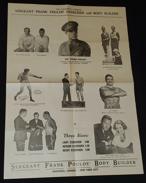 VINTAGE SERGEANT FRANK Poulos - Poulos Exercicer And Body Builder ...