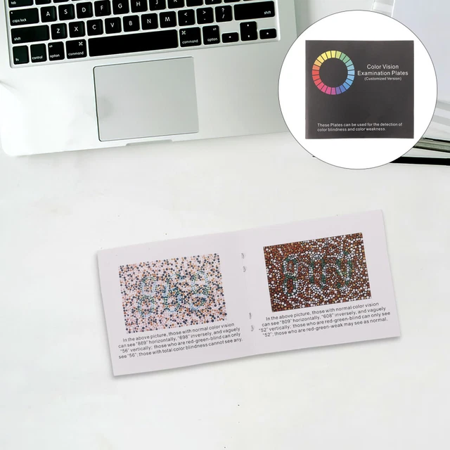 PAPER COLOR BLINDNESS Test Card Book Deficiency Visual Testing Chart ...