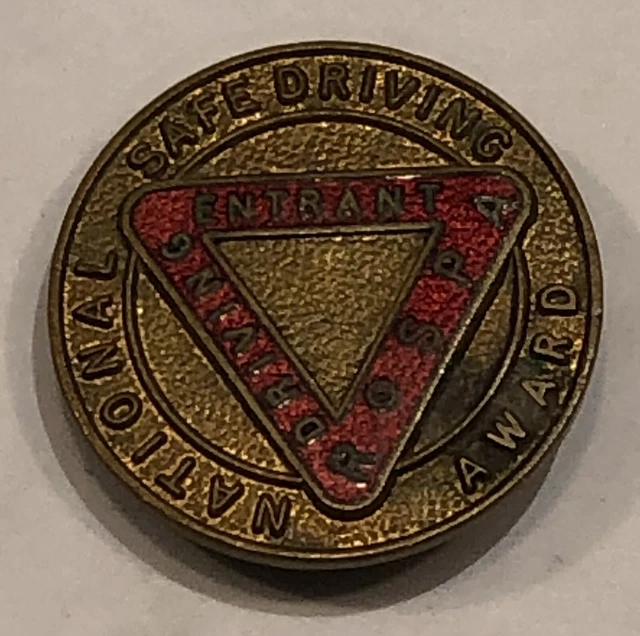 VINTAGE ROSPA BRITISH National Safe Driving Entrant Badge Award UK Pin ...