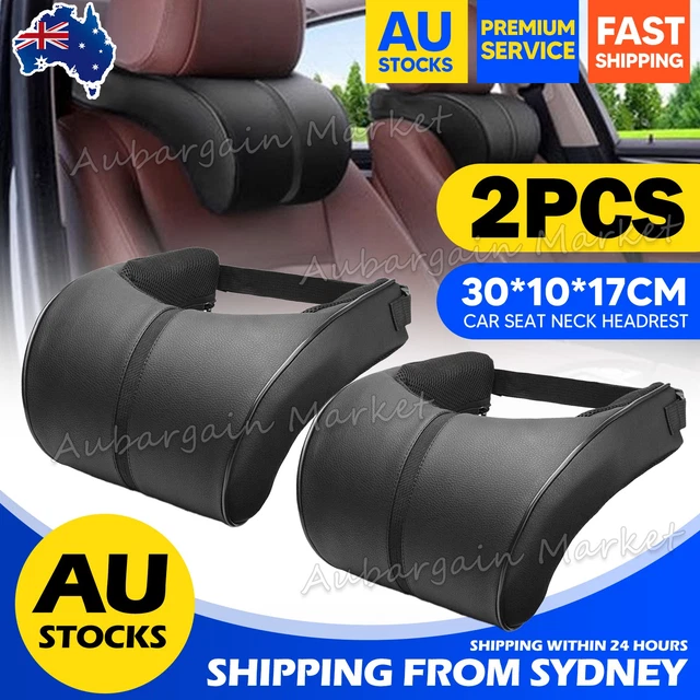 PU LEATHER CAR Seat Headrest Pillows Head Neck Back Support Pillow ...