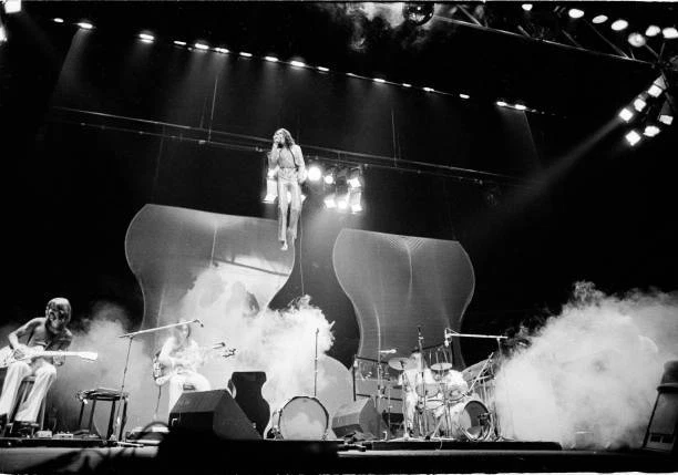 SINGER SONGWRITER PETER Gabriel Suspended Above The Stage 1974 Old ...