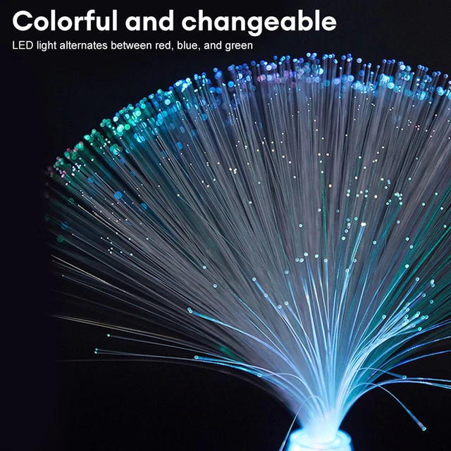 13IN LED FIBER Optic Lamp Color Changing Fiber Optic Light USB/Battery ...