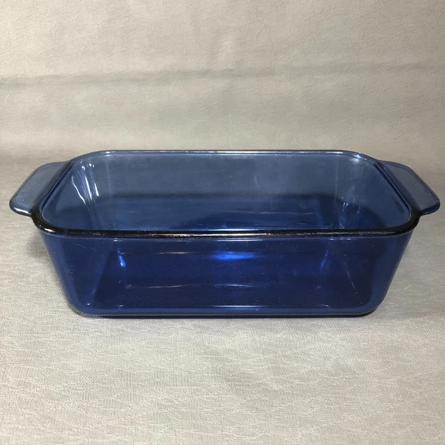 VINTAGE PYREX COBALT Blue Glass Loaf Pan #213-R 1.5QT Bread Baking ...