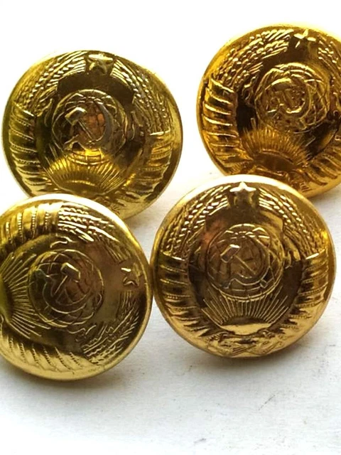 SOVIET ARMY UNIFORM GENERALS and Officers Metal Golden Buttons USSR ...
