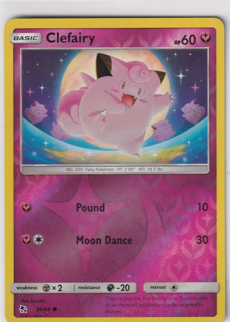 POKEMON MAPPA HIDDEN Fates No. 40/68 Clefable Reverse Holo Inglese EUR ...