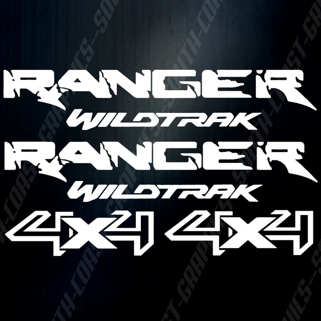 FORD RANGER WILDTRAK 4x4 Decal Sticker Set in WHITE 290mm x 55mm EUR 8 ...