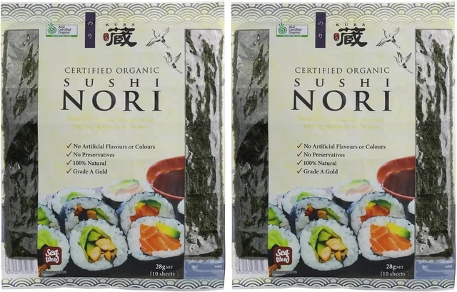 CERTIFIED ORGANIC SUSHI Nori Sheets, 28 G, 10 Count (Pack of 2) $18.50 ...