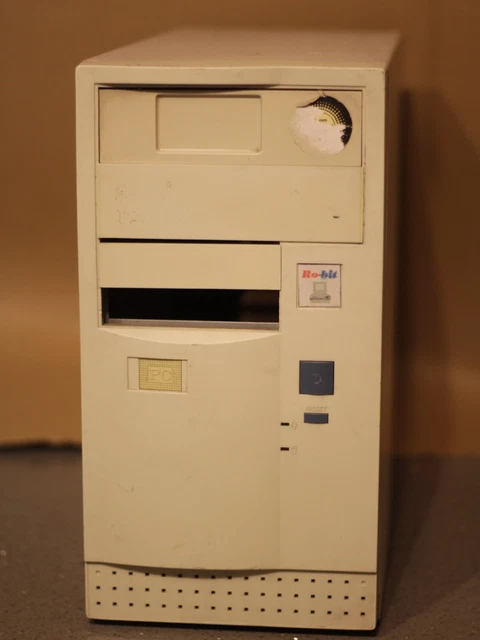 AT PC COMPUTER CASE Tower beige 90s working retro w. PSU 200 Watt £69. ...