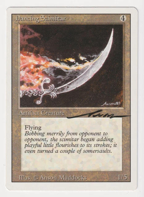 SIGNED DANCING SCIMITAR MP Revised Artist Anson Maddocks 1994 MTG Magic Rare! £26.65 - PicClick UK