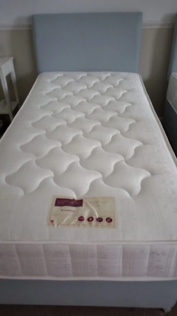 SINGLE BED WITH Grey Soft Headboard and Mattress £21.50 - PicClick UK