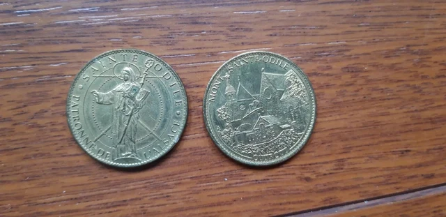 2 MÉDAILLES JETONS France Arthus Bertrand Sainte Odile EUR 6,00 ...