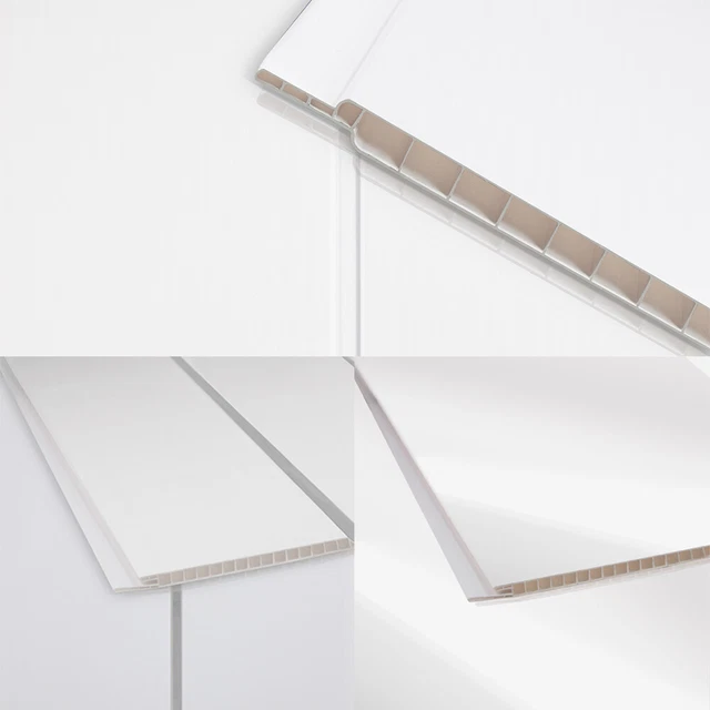 GLOSS WHITE STRIP Bathroom Cladding Ceiling Panels PVC Shower Wet Wall ...
