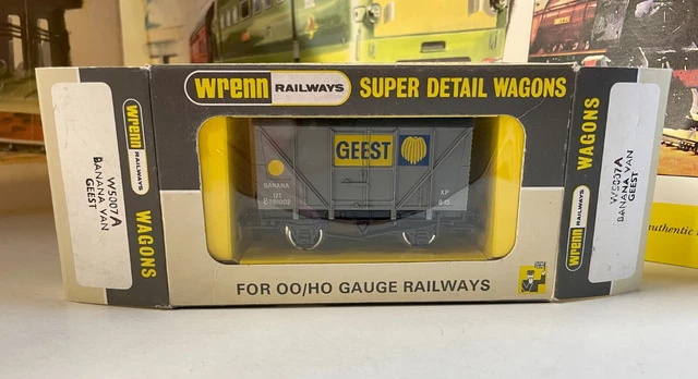 WRENN MODEL RAILWAYS Wagon W5007A- Geest Banana Van Grey - Mint Boxed ...