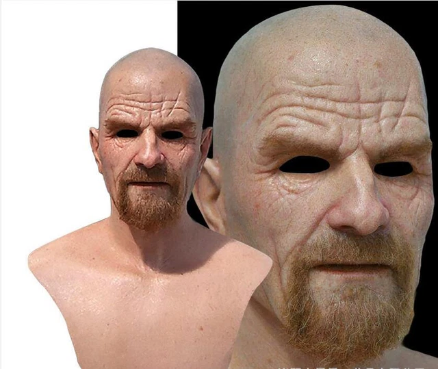 BREAKING BAD WALTER White Halloween Mask Cosplay Prop Latex Adult ...