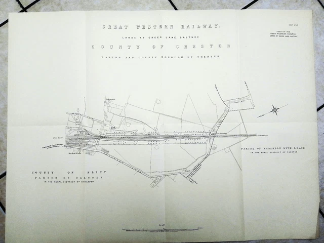 GREAT WESTERN RAILWAY GWR Saltney Chester Cheshire map plan local ...