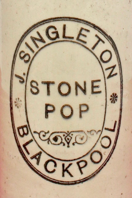 VINTAGE C1900S J. SINGLETON BLACKPOOL STONE POP GINGER BEER BOTTLE £18. ...