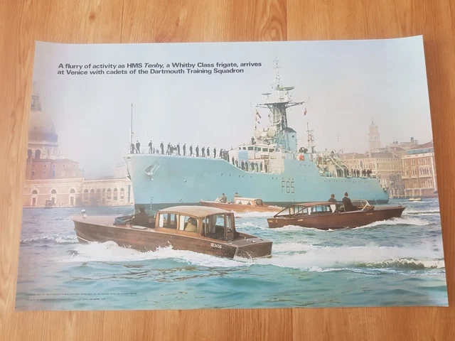 HMS TENBY WHITBY FRIGATE, ROYAL NAVY at VENICE, Italia original POSTER ...