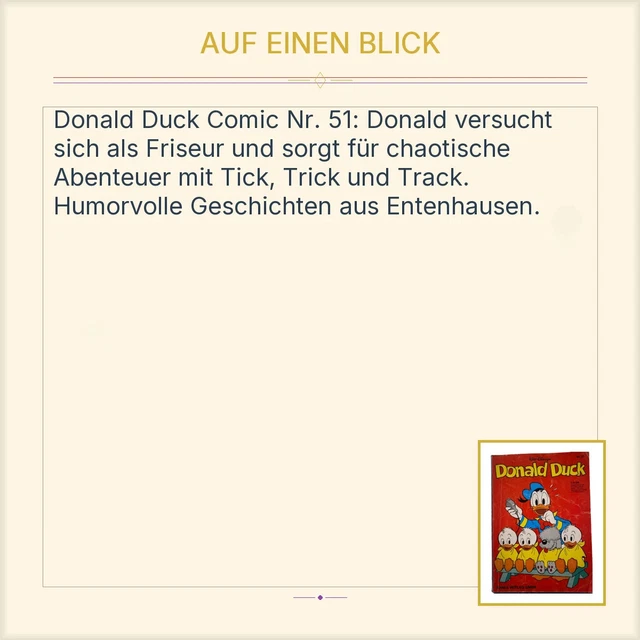 DONALD DUCK COMIC Nr. 51 Walt Disney Ehapa Verlag Taschenbuch Deutsch ...