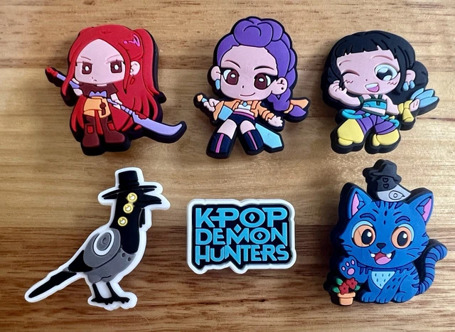 6 X HUNTR/X Huntrix K-Pop Demon Hunters Movie Jibbitz Shoe Charms For ...