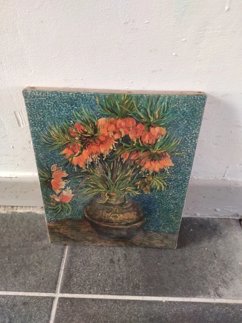 ANCIEN TABLEAU HUILE sur toile nature morte VAN GOGH FRITILLAIRES 1938 EUR 14,00 - PicClick FR