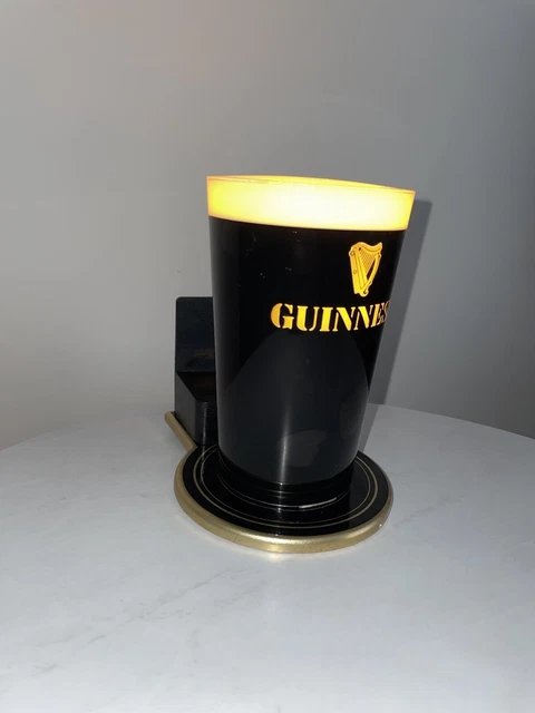 RARE GUINNESS ILLUMINATED Bar Top Pub Pump Font Sign Advertising Beer ...