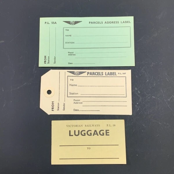 VINTAGE VICTORIAN RAILWAYS Vr Unused Parcel Label + Address Luggage ...