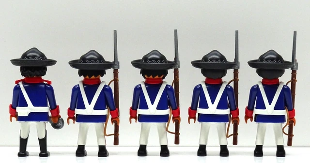 5 X Mexikaner Soldat Playmobil Zu Alamo Texas Vs Nordstaatler Custom