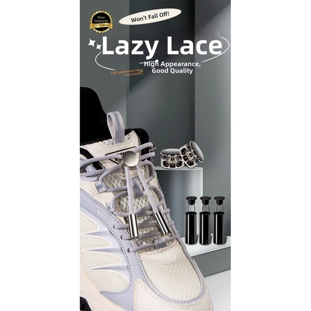 NO-TIE ELASTIC SHOELACES with Durable Metal Buckles for All Shoe Types ...