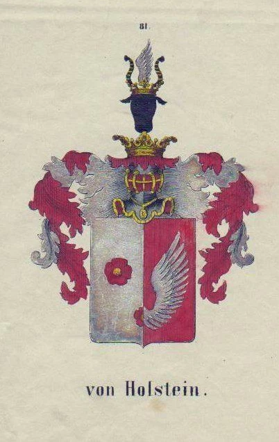 1840 - DE Holstein Original Armoiries Lithographie Coat Arms Héraldique ...