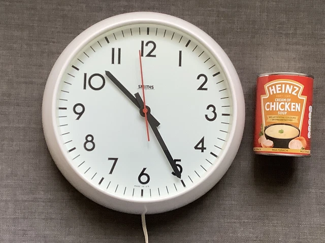 VINTAGE 70S SMITHS Wall Clock Mains Electric 28cmSchool Fully Tested ...