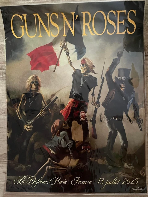 GUNS N ROSES paris defense 2023 tour lithograph litho poster EUR 351,00 ...